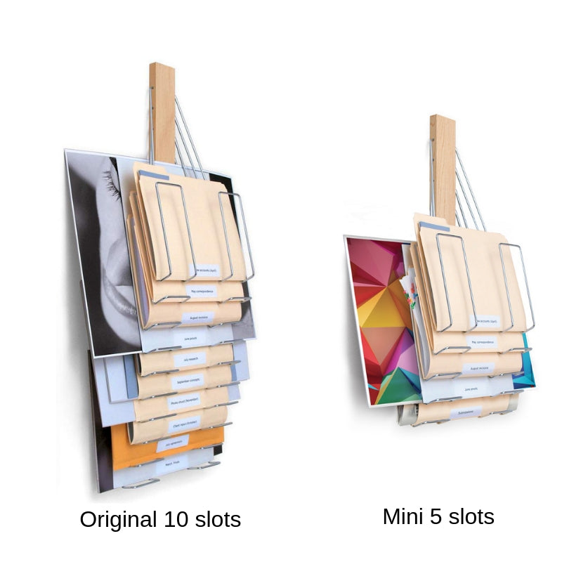 Wall Mounted File Organizer-The Up Filer Mini, 5 slots/pockets/hangers ...